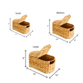 Eden Grace Handmade Oval Woven Wicker Basket with Lid - $19.99 ...