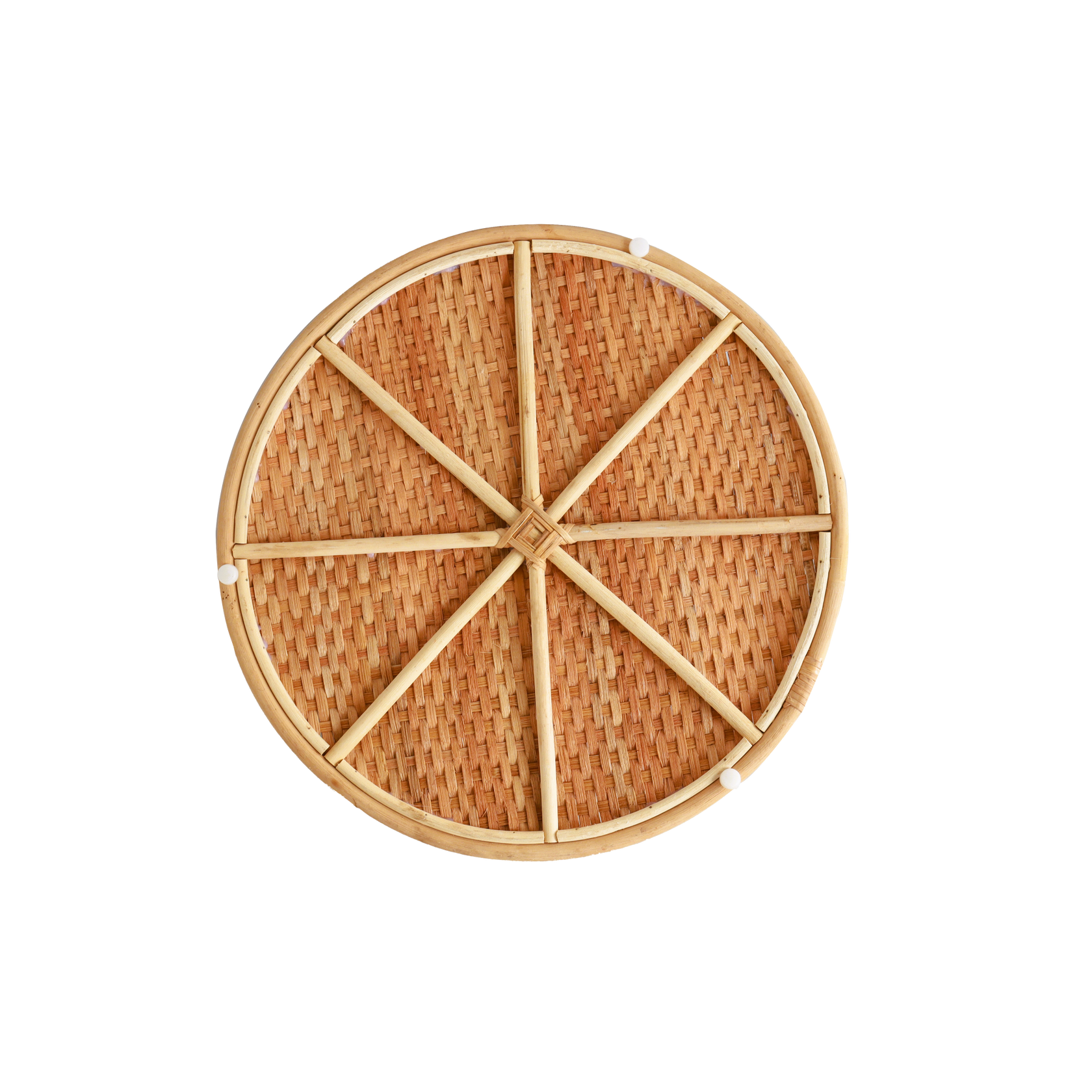 Eden Grace Hand Woven Round Rattan Serving Trays with Wavy Design and ...