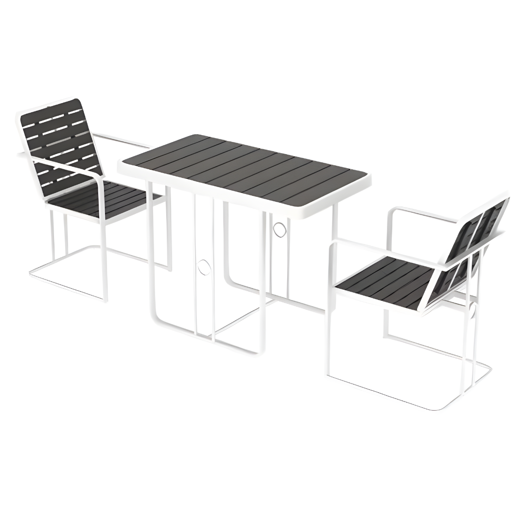 Eden Grace - Modern 3-Piece Steel and Polywood Balcony Furniture Set ...